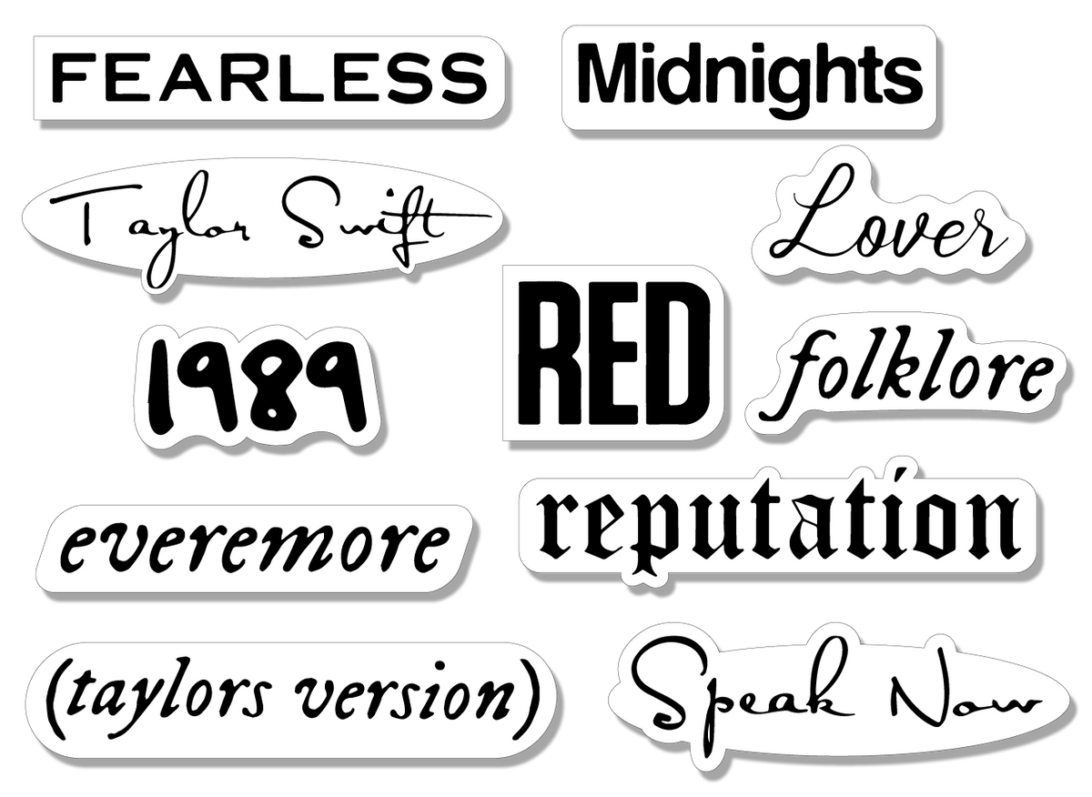 TS Album Titles Sticker Pack – ShirtHappens